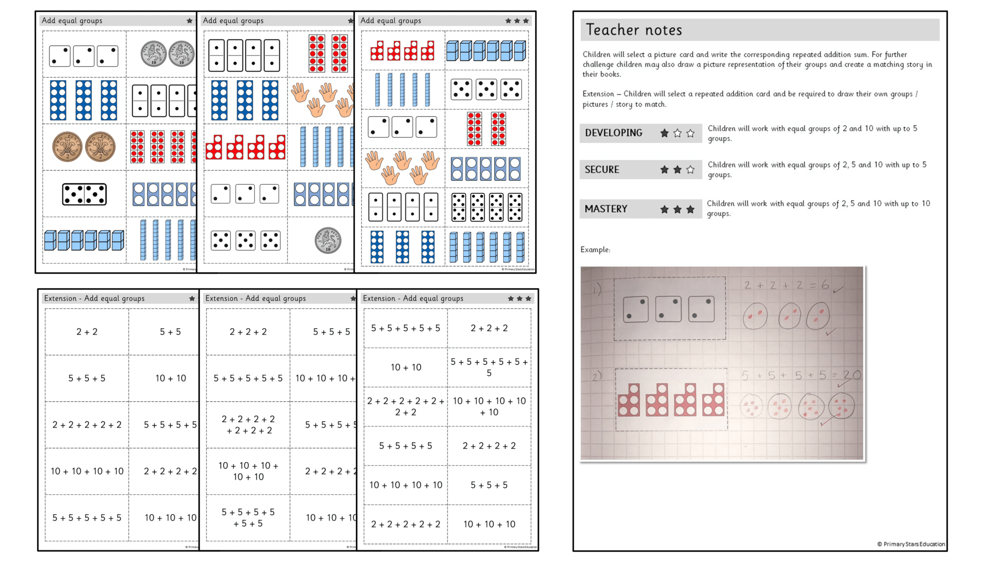 Add equal groups | Practical – Primary Stars Education