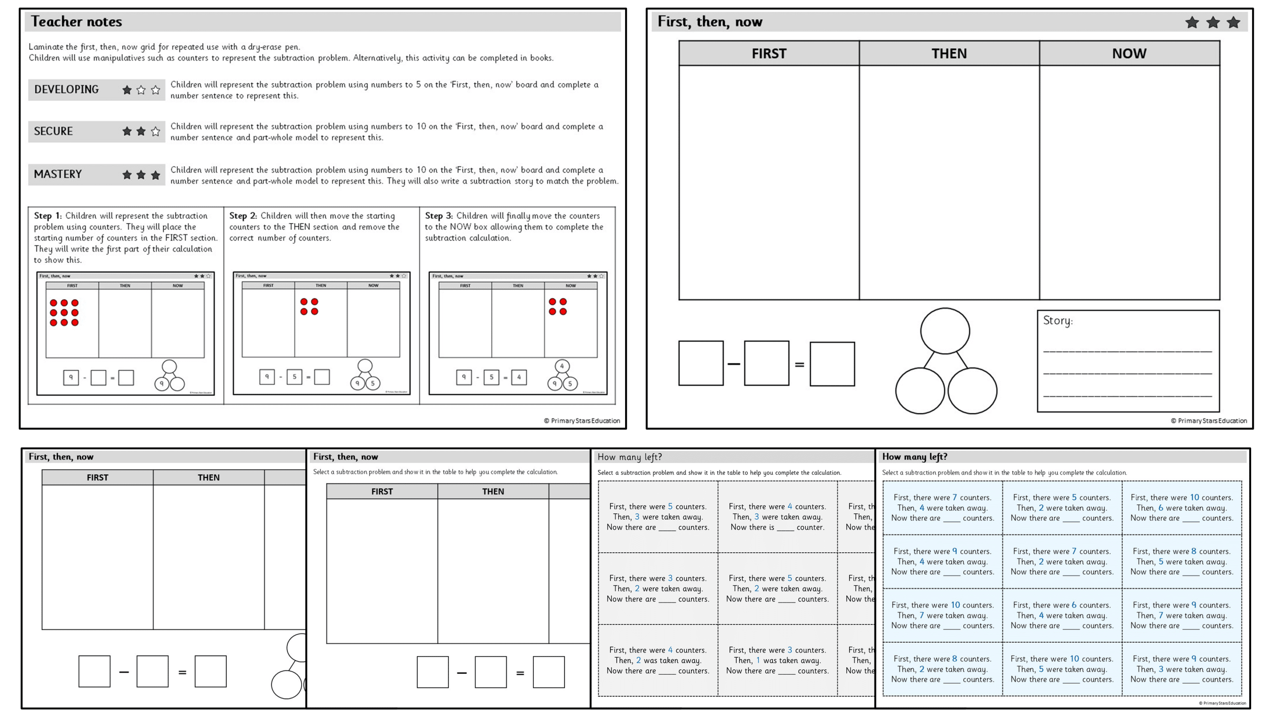 First, then, now (within 10) | Practical – Primary Stars Education