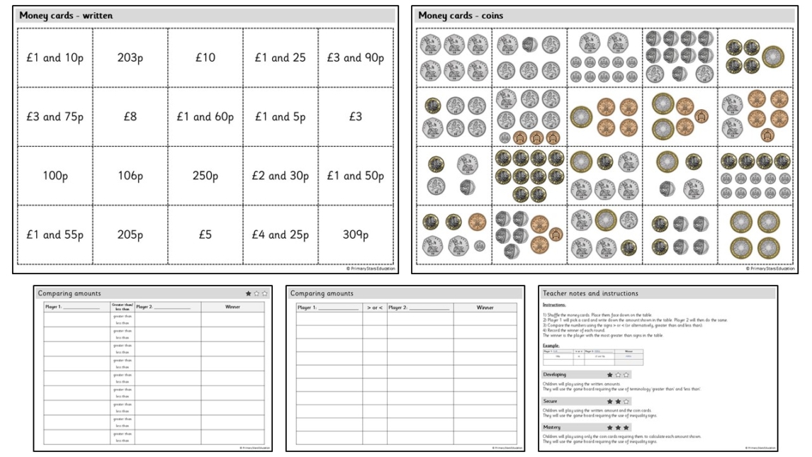 Compare amounts | Game – Primary Stars Education