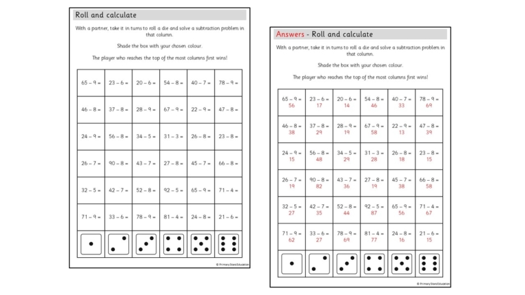 Roll and calculate | Game – Primary Stars Education