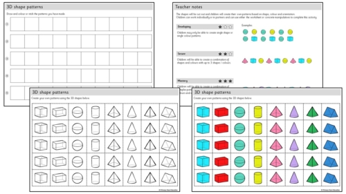 3D shape patterns | Activity – Primary Stars Education