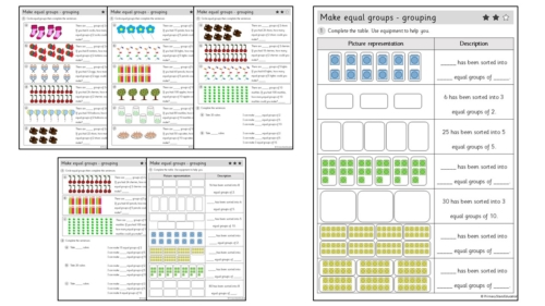 Make equal groups grouping | Worksheets – Primary Stars Education