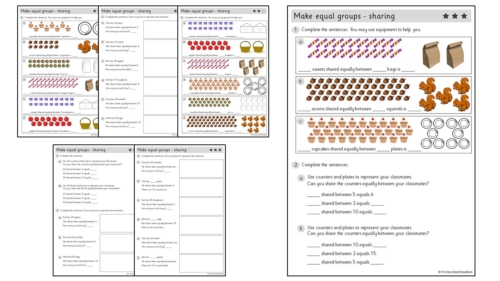 Make equal groups sharing | Worksheets – Primary Stars Education
