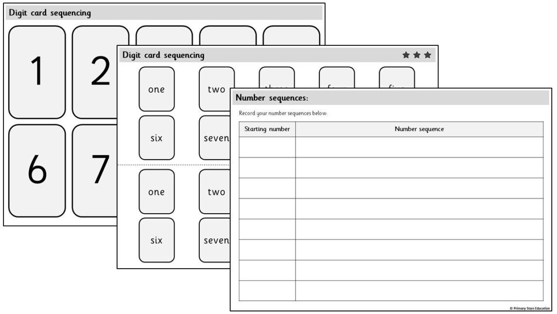 Digit card sequencing (within 10) | Practical – Primary Stars Education