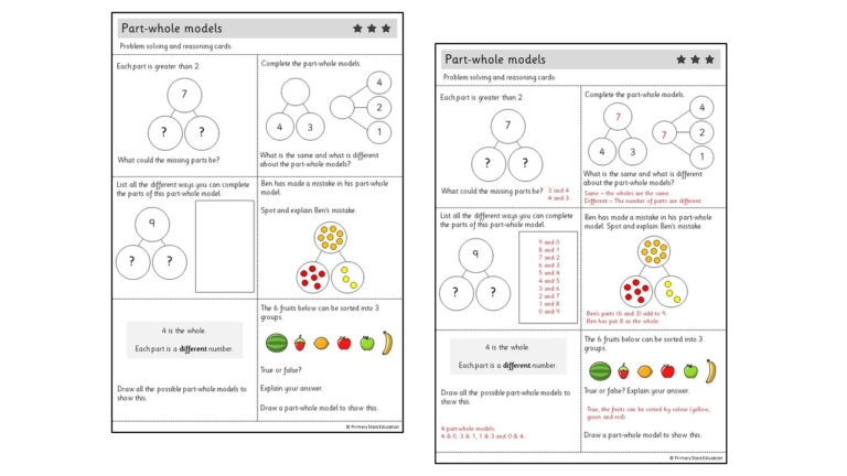 Part-whole models (within 10) | Mastery Cards – Primary Stars Education