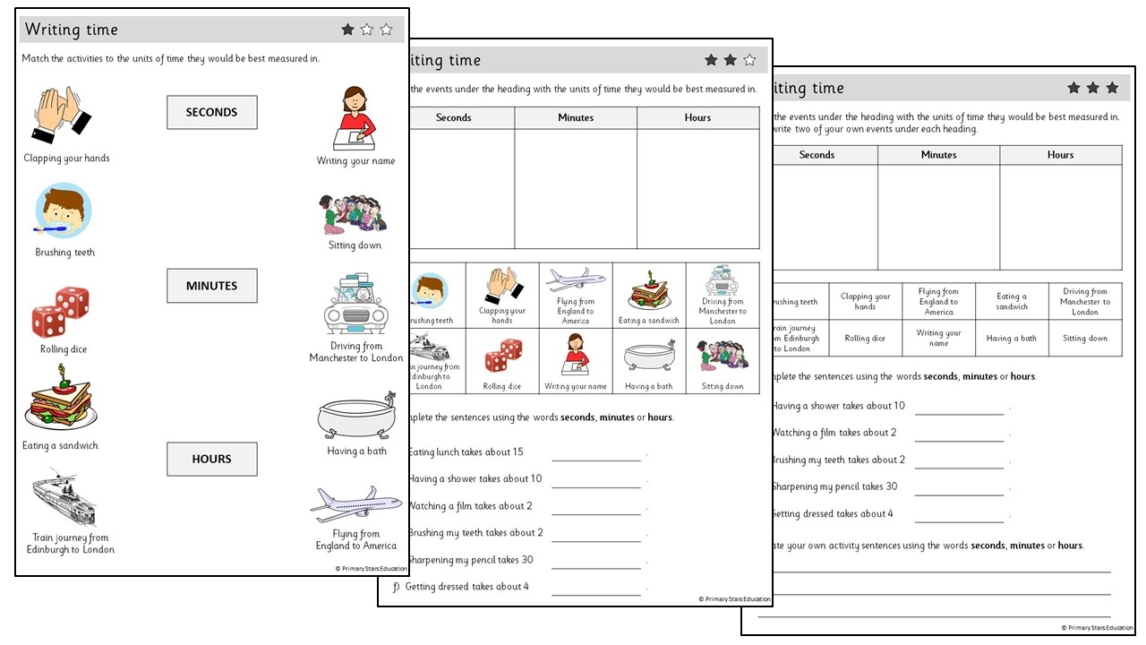Writing time | Worksheets – Primary Stars Education