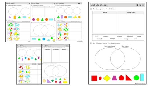 Sort 2D shapes | Worksheets – Primary Stars Education