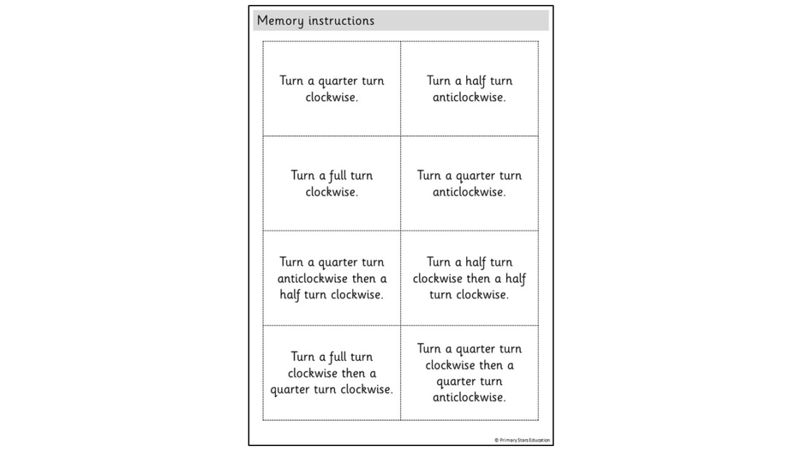 Memory instructions | Activity – Primary Stars Education