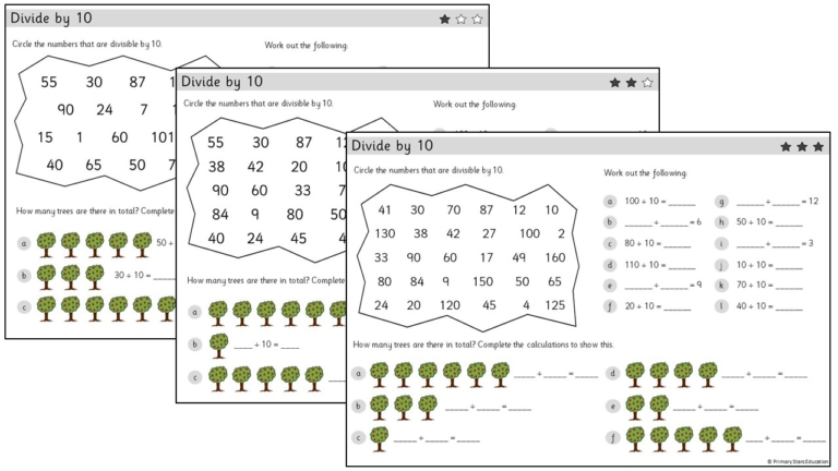 Divide by 10 | Activity – Primary Stars Education