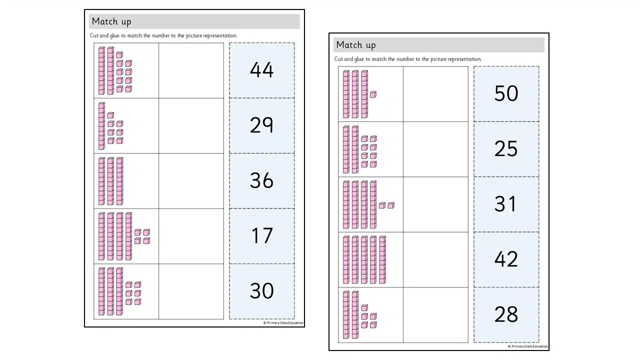 Match up (within 50) | Activity – Primary Stars Education
