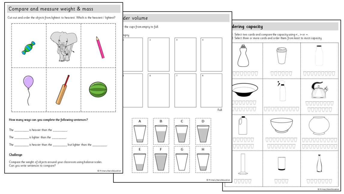 Assessment – Weight & Volume – Primary Stars Education