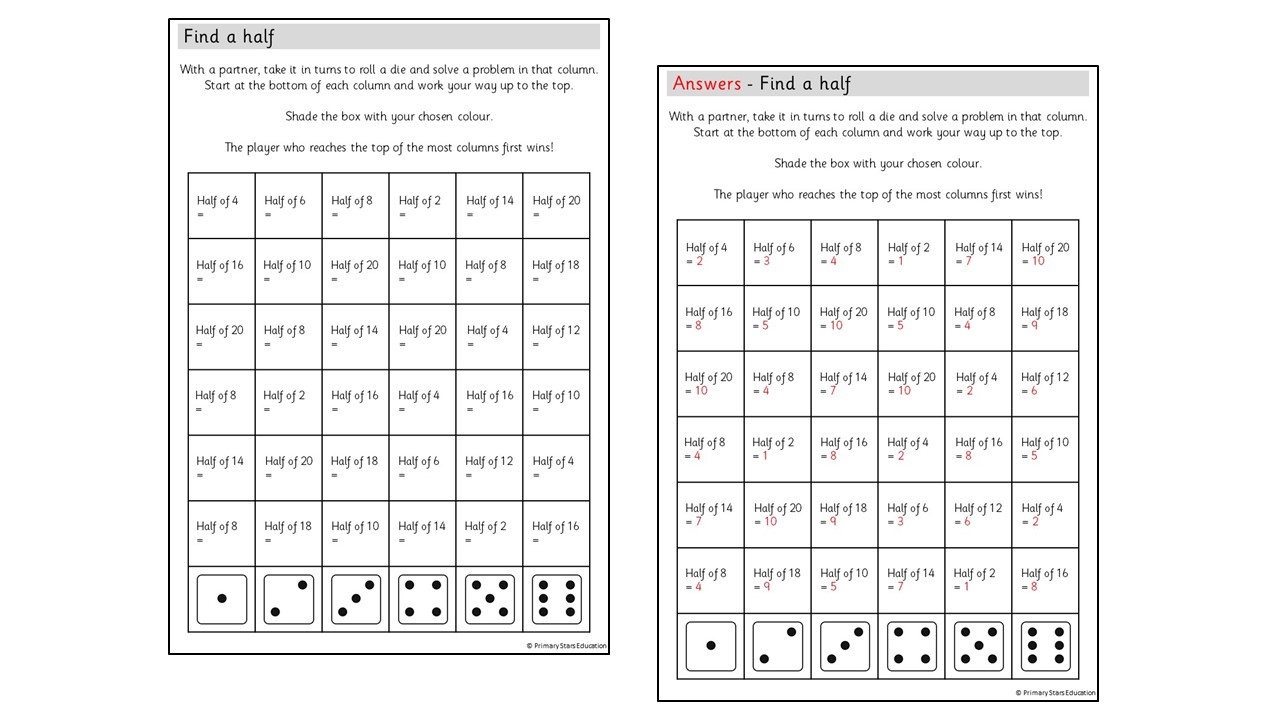 Find a half | Game – Primary Stars Education