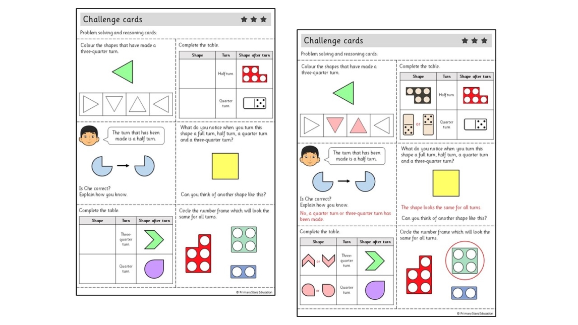 Describe turns | Mastery Cards – Primary Stars Education