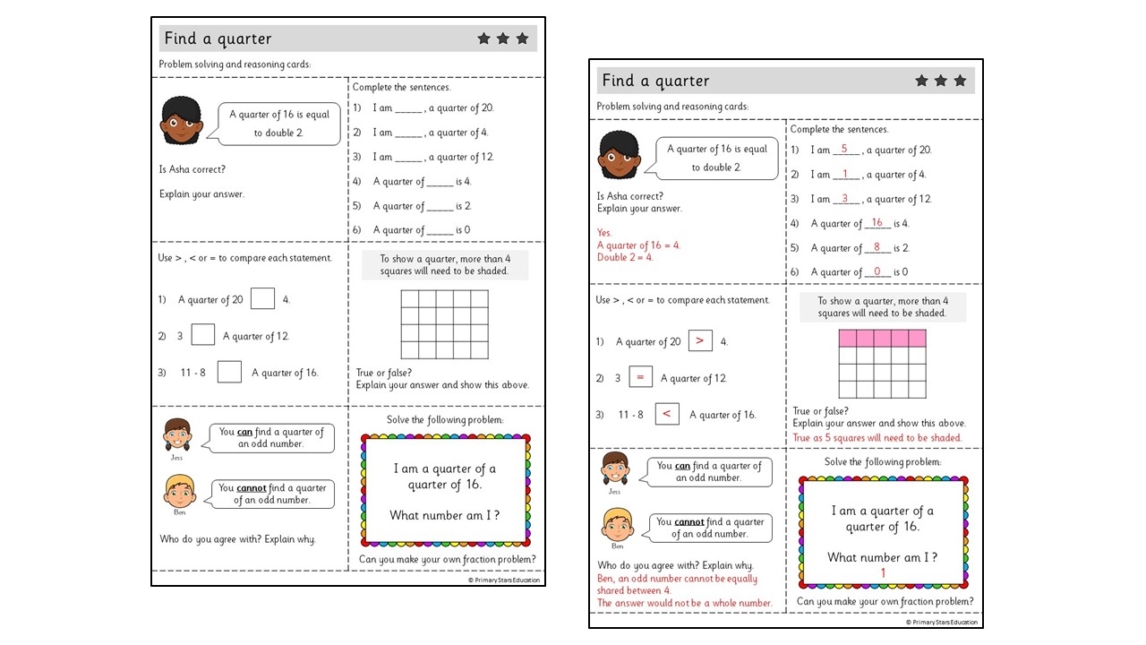 Find a quarter | Mastery Cards – Primary Stars Education