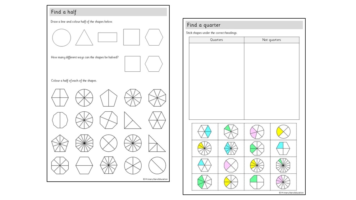 Find a half | Worksheets – Primary Stars Education