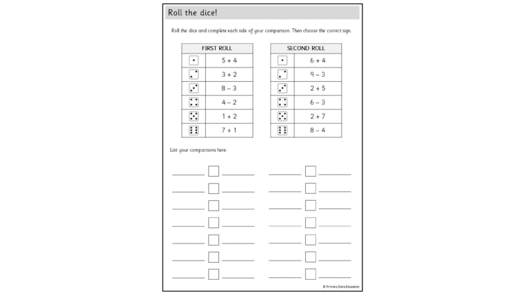 Roll and Compare | Game – Primary Stars Education