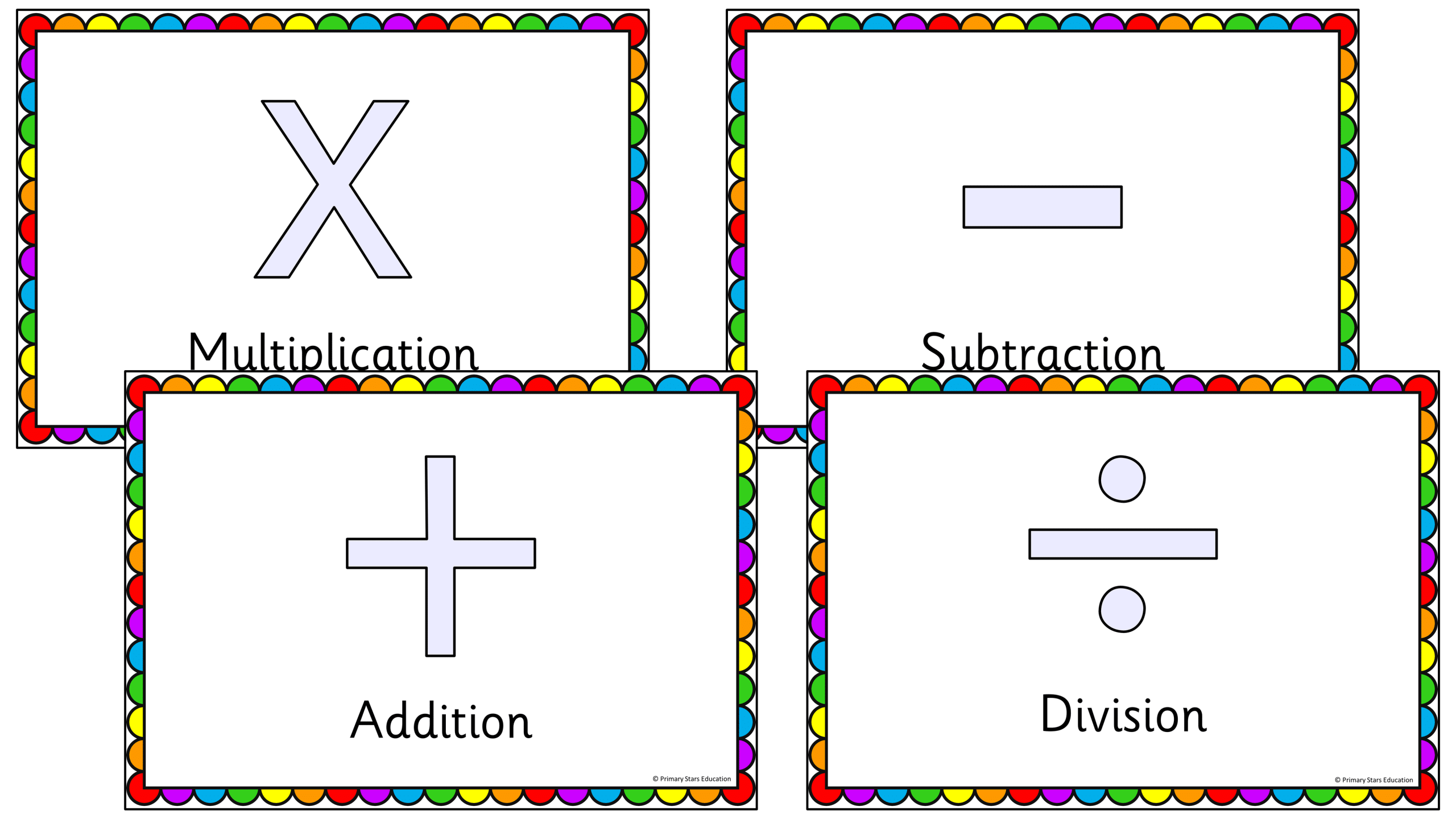 Operations posters | Display – Primary Stars Education