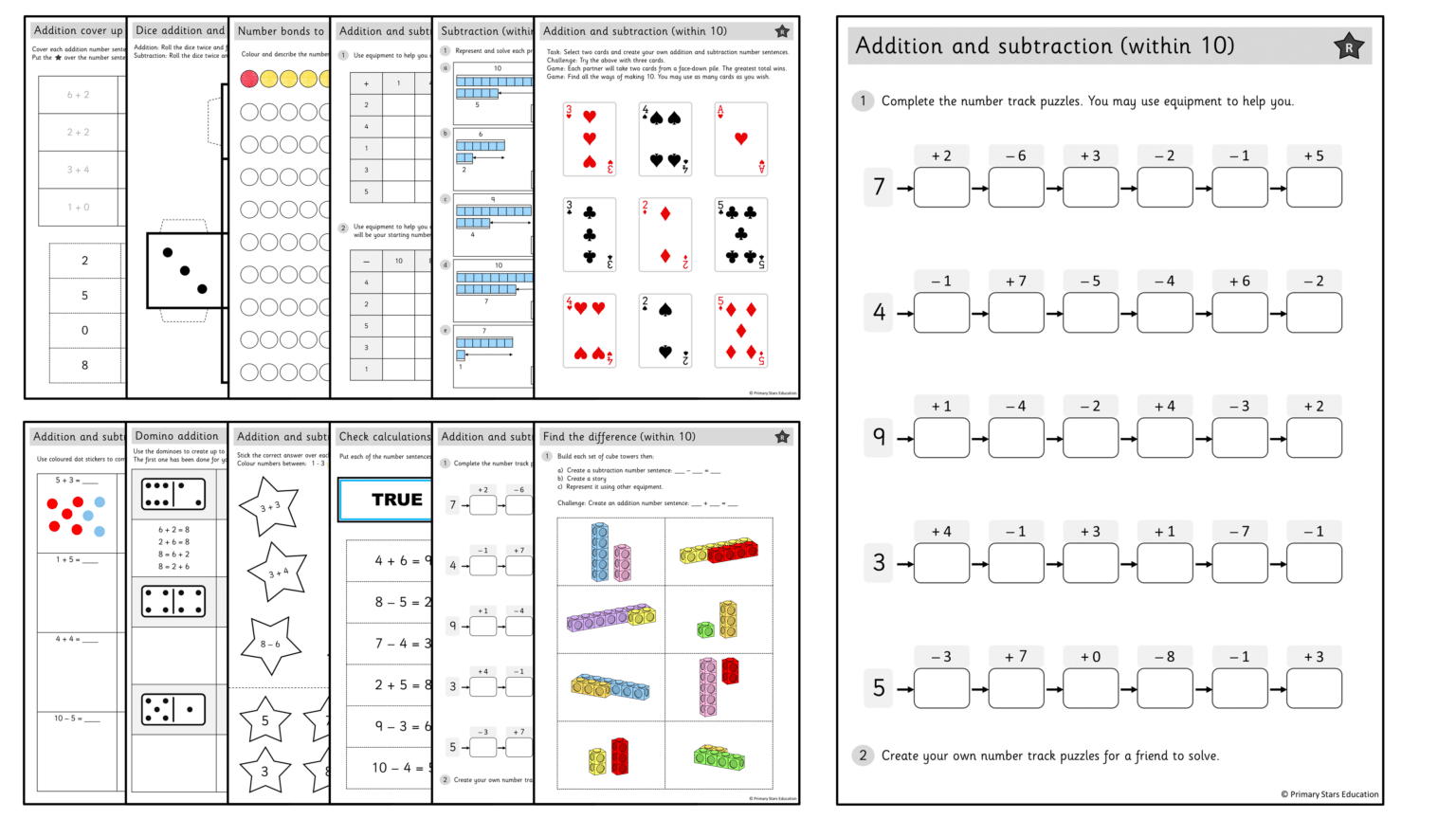 Addition & Subtraction (within 10) | Recap Pack – Primary Stars Education