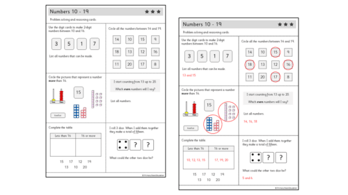Numbers 10 - 19 | Mastery Cards – Primary Stars Education