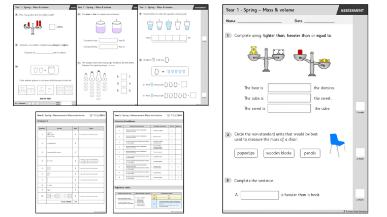 Assessment – Weight & Volume – Primary Stars Education