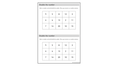 Double the number | Activity – Primary Stars Education